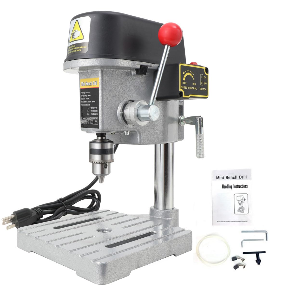 EWANYO 3-Speed Benchtop Drill Press, Electric Bench Wood Drilling ...