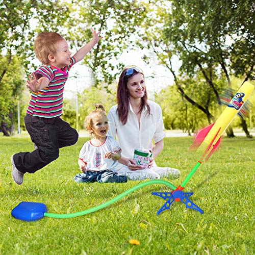 Duckura Kids Jump Rocket Launchers Toy, 6 Foam Rockets & Stomp Launcher ...