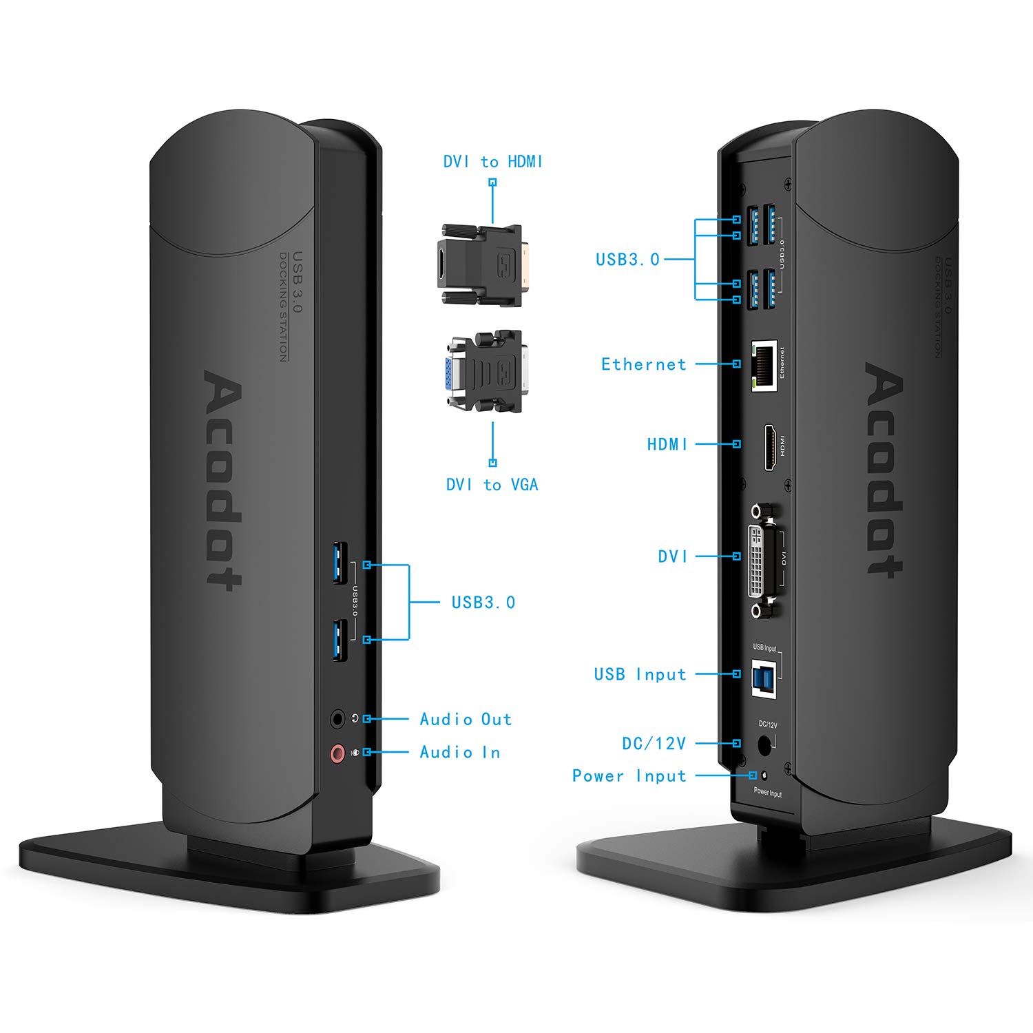Mua USB 3.0 Universal Laptop Docking Station, Acodot Dual Monitor Dock ...