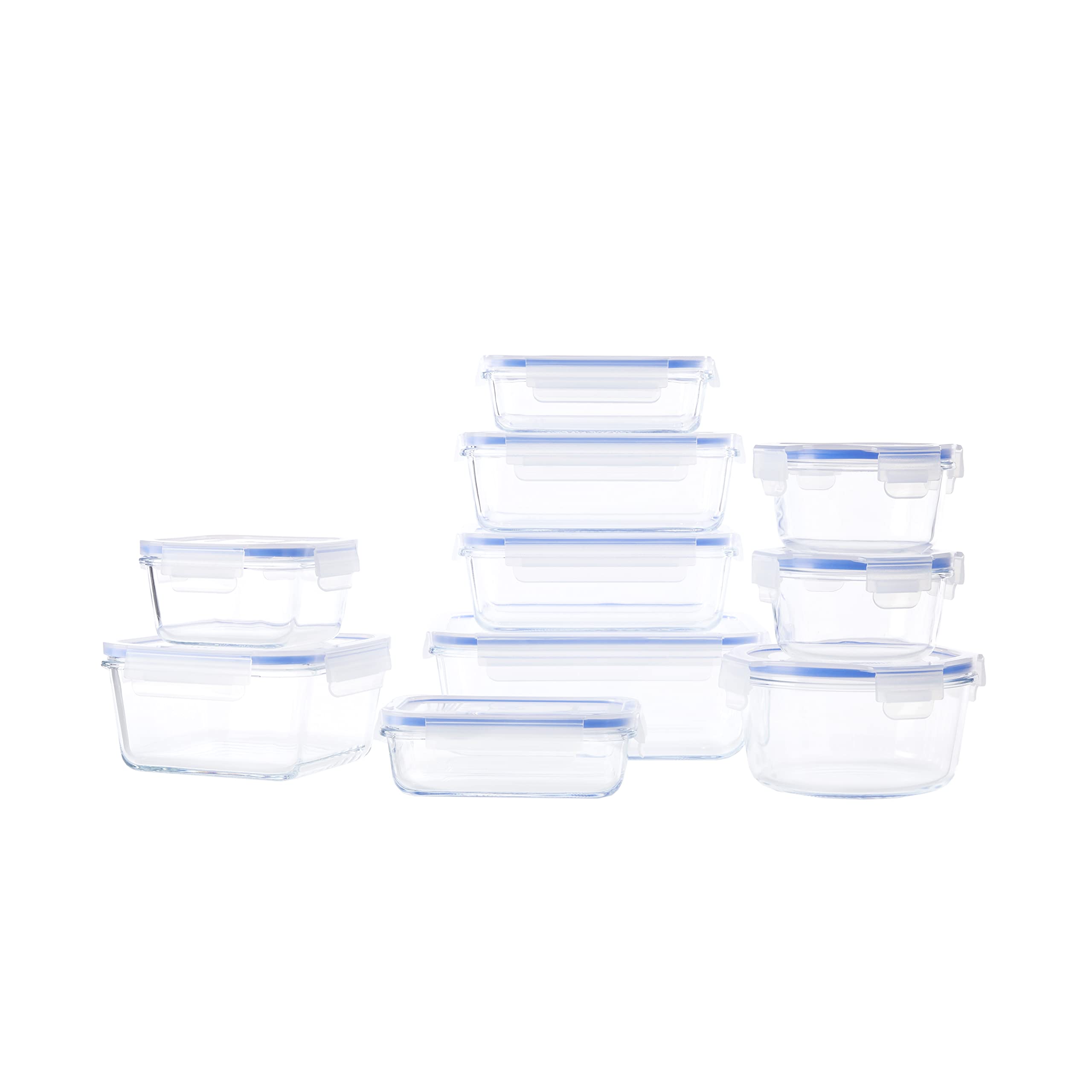 Mua AmazonBasics - Glass container for food, with lid, 10-piece set ...