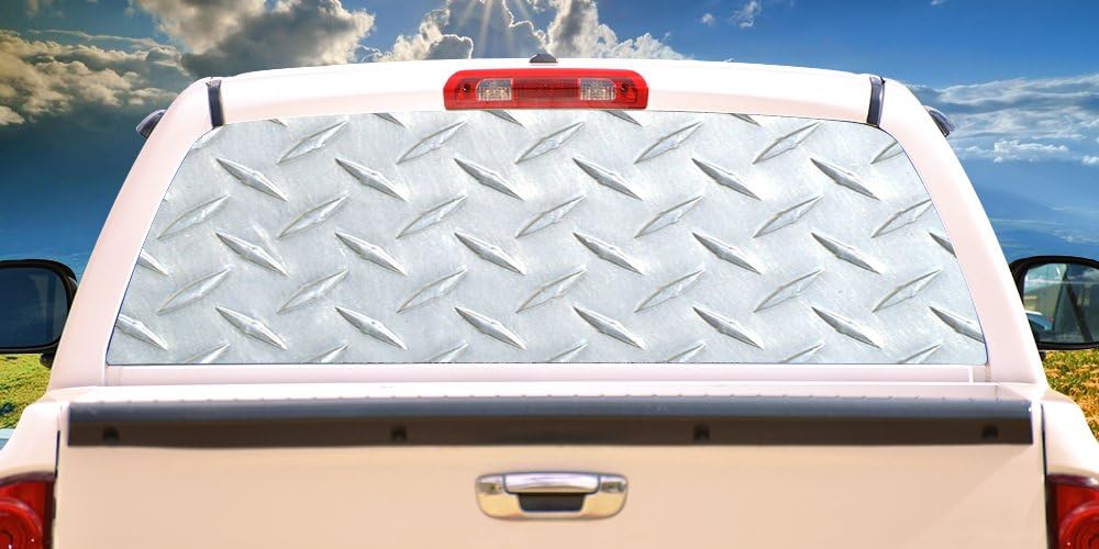 Amazon.com: SignMission Diamond Plate Rear Window Graphic diamondplate ...