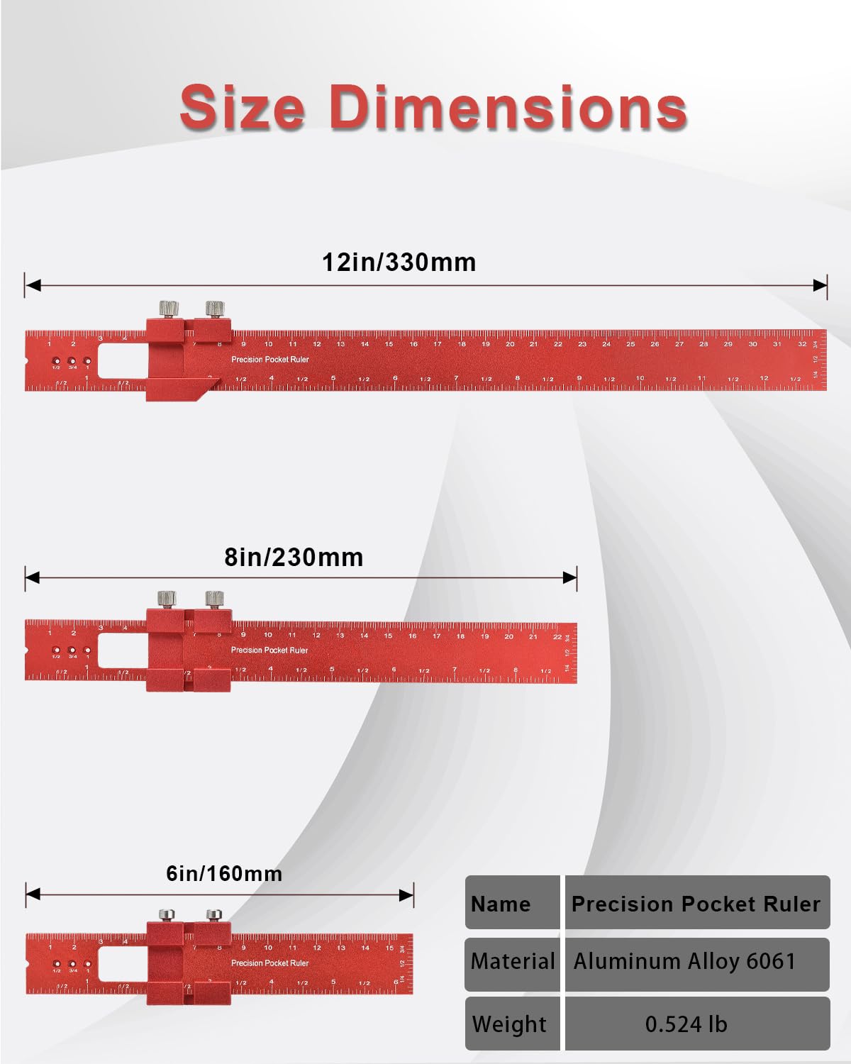 Mua BOXmime Woodworking Ruler Precision Pocket Rule - BOXmime 12,8,6 ...