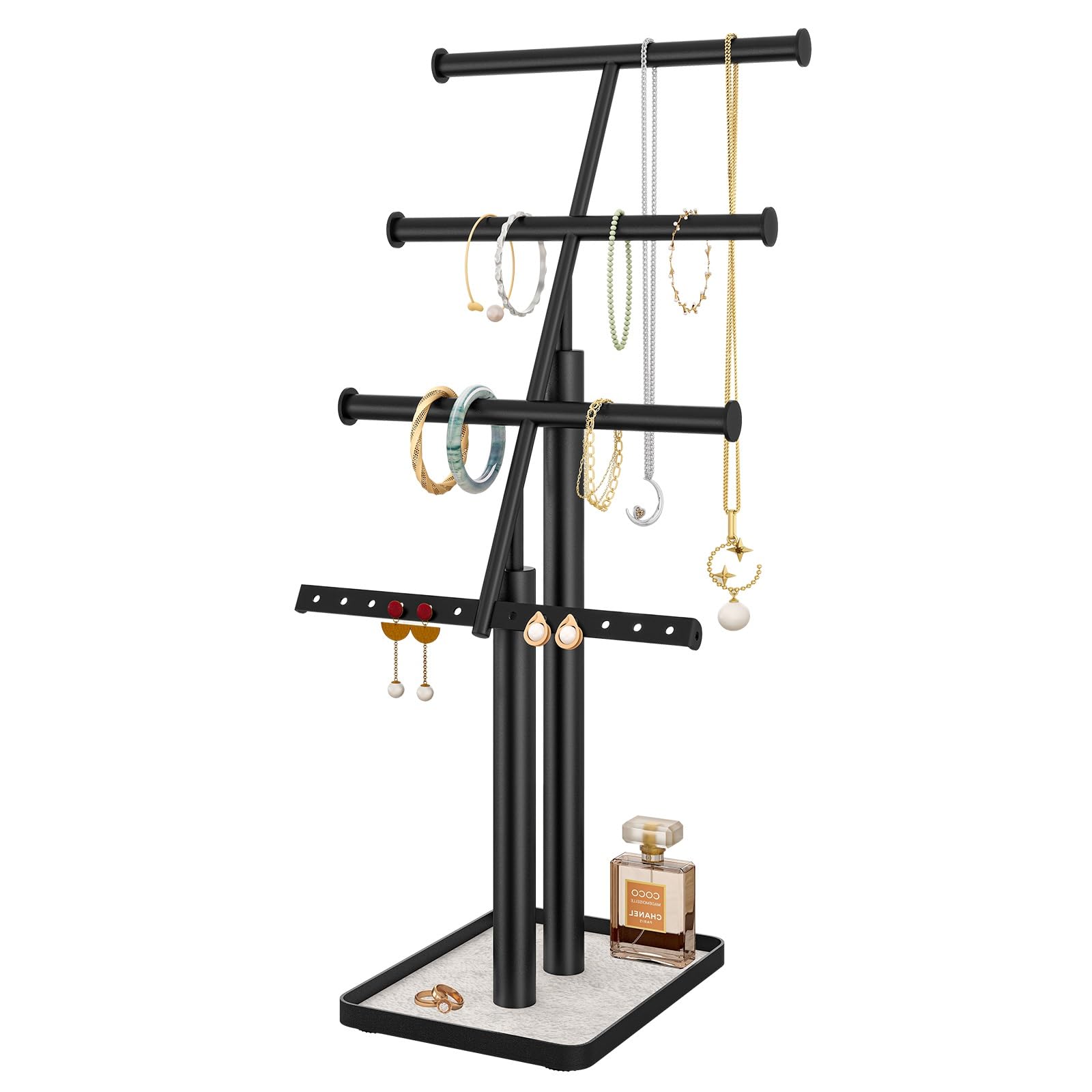 Jewelry Organizer Stand, Metal Jewelry Tree Holder for Necklace ...