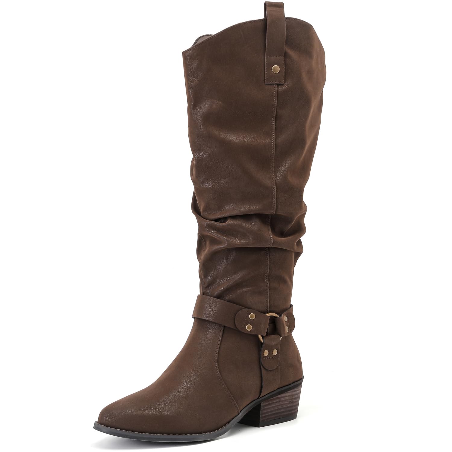 Luoika Women's Extra Wide Calf Knee High Boots, Wide Width Slouchy Knee ...