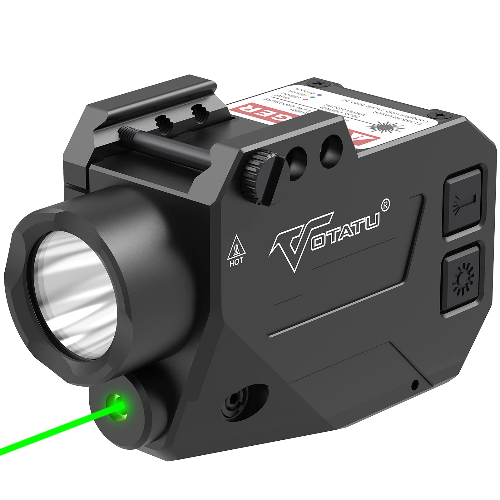 VOTATU H2L-G Green Laser Light Combo, Magnetic Rechargeable 1000 Lumens ...