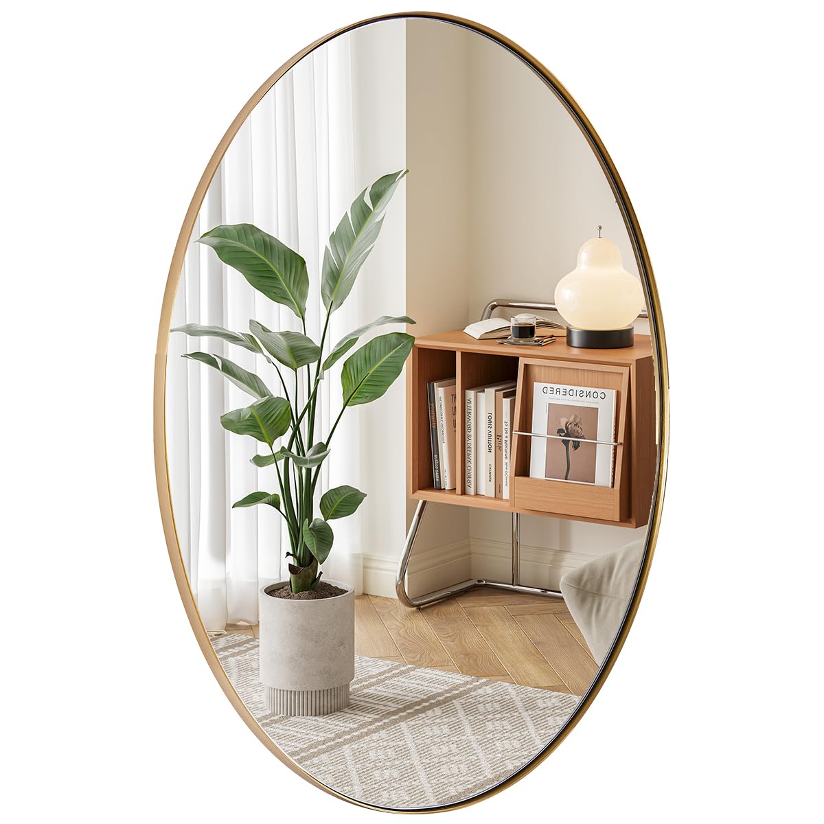 ANDY STAR Oval Gold Mirror, 22x30'' Brushed Gold Oval Mirror for ...