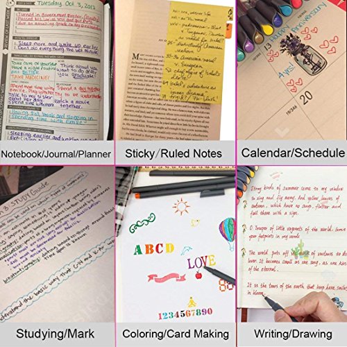 Large and Small Sticky Notes Set & 24 Fineliner Color Pens Set- 60 ...