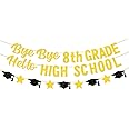 Amazon.com: Aisosiks Bye Bye 8th Grade Hello High School Banner, 8th ...