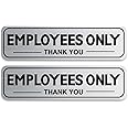 Amazon.com : 2pcs Employees Only Sign Stickers, Metal like Brushed ...