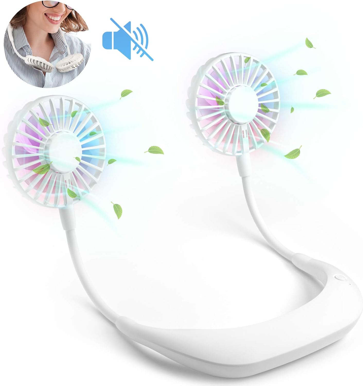 RIYA Neck Fan Portable Rechargeable Personal Neck Fans Hands-Free ...