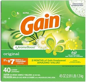 Gain Detergente en Polvo, 1.3 Kg, 40 Cargas : Amazon.com.mx: Salud y ...