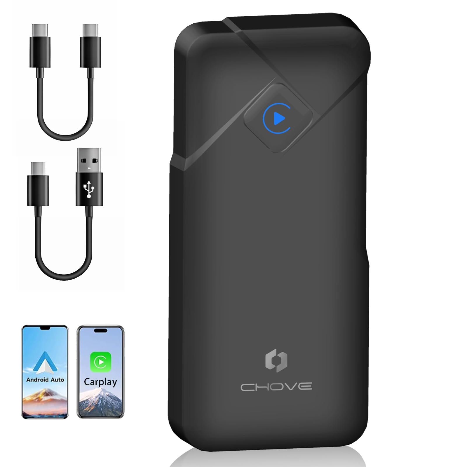 CHOVE 2 in 1 Wireless CarPlay Adapter & Android Auto Wireless Adapter ...