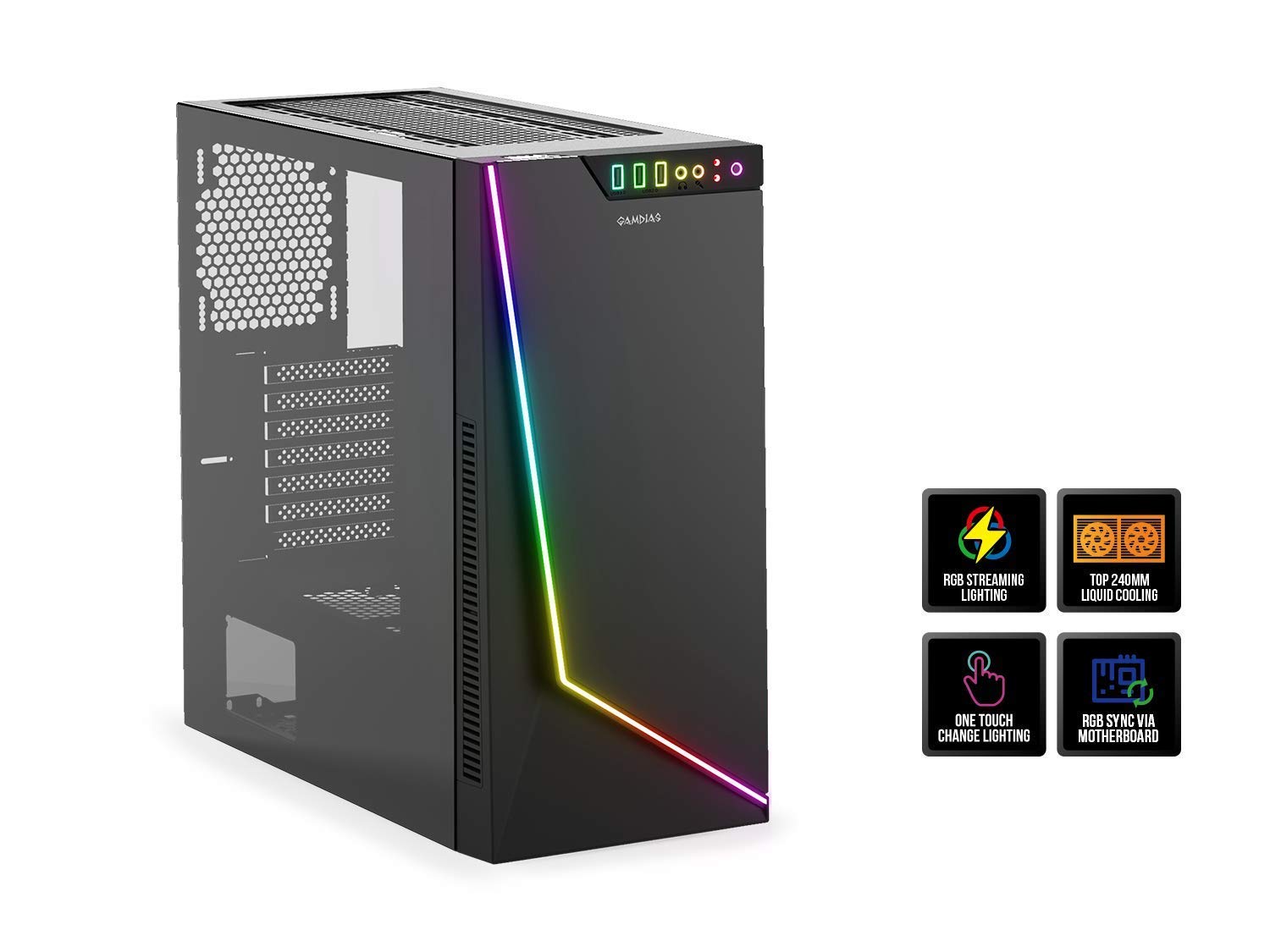 Mua GAMDIAS Argus M1 Gaming E-ATX Mid-Tower PC Case, Left Tempered ...