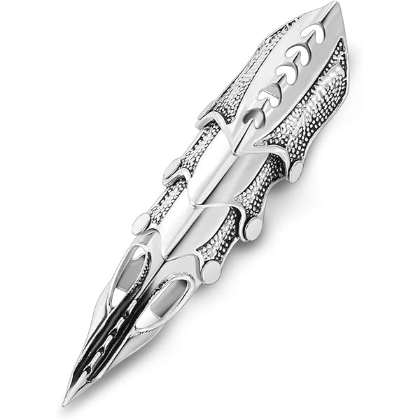 Knuckle Ring Punk Gothic Silver Ghost Skull - Armor Style Cosplay ...