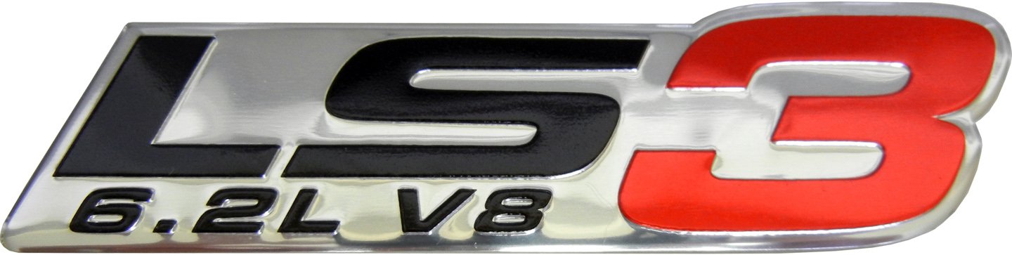 LS3 6.2L V8 Red Engine Emblem Badge Nameplate Highly Poled Aluminum ...