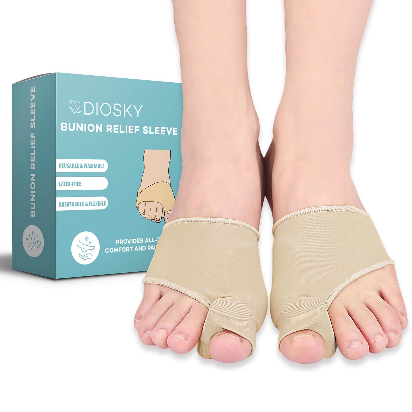 Diosky Bunion Relief & Toe Corrector, 2 Pairs Big Toe Straightener ...