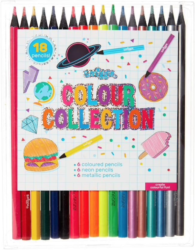 Smiggle Colouring Pencils x18 Colour Collection Set – BigaMart