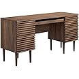 Amazon.com: Modway Render Mid-Century Modern, Office Desk, Walnut ...