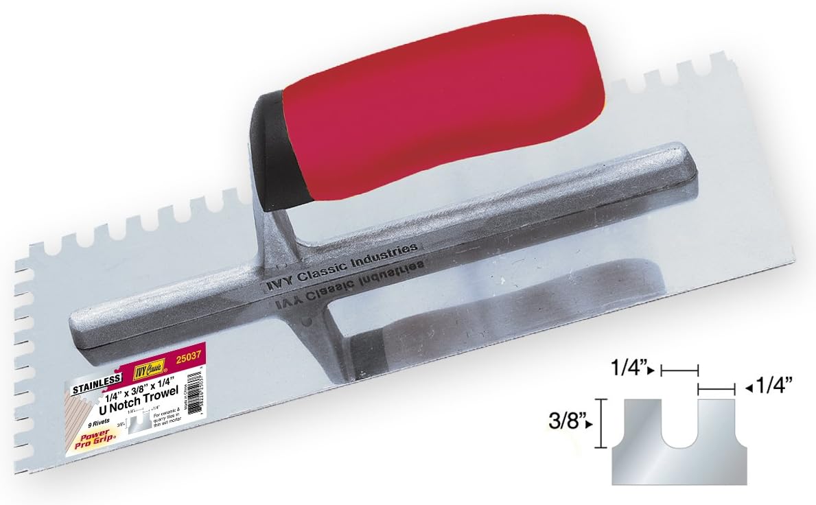 Ivy Classic 1 4 X 3 8 X 1 4 U Notch Trowel Stainless Masonry Hand