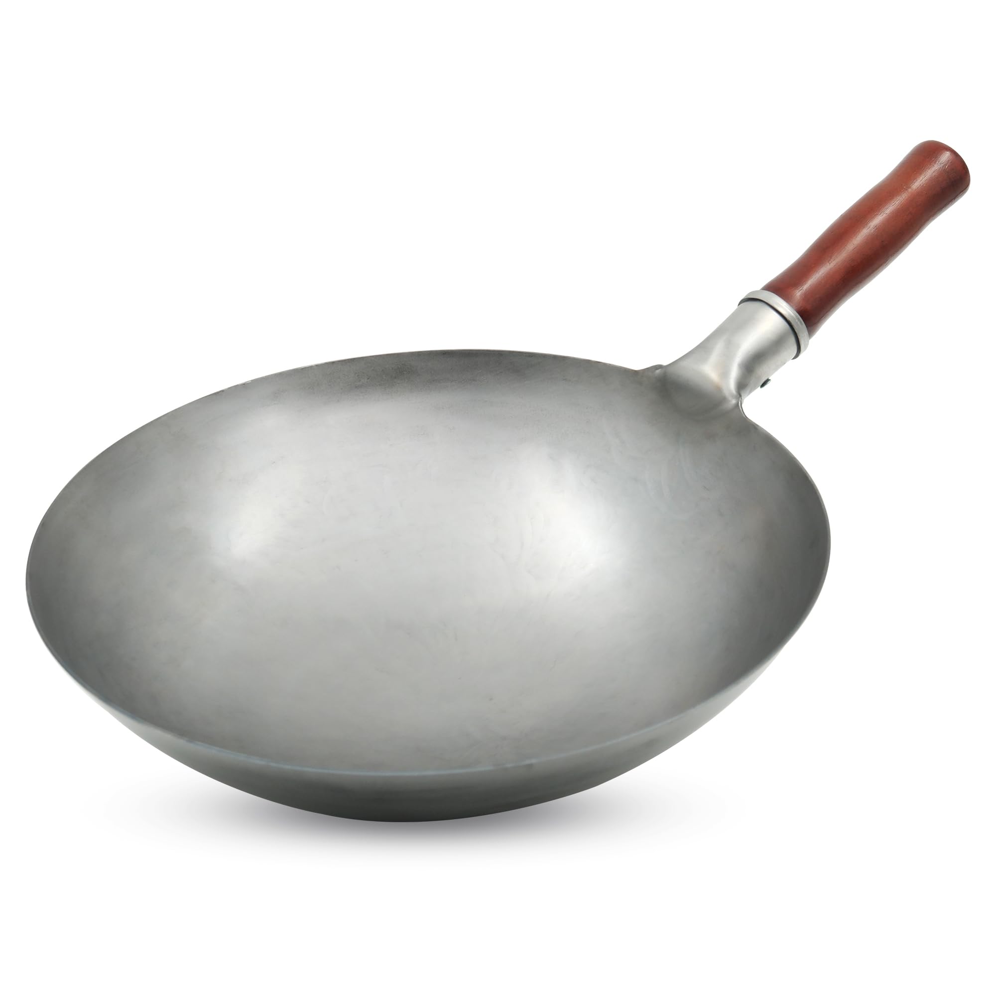 welsteepse Carbon Steel Wok Traditional Hand Hammered Wok,14 Inch,Round ...