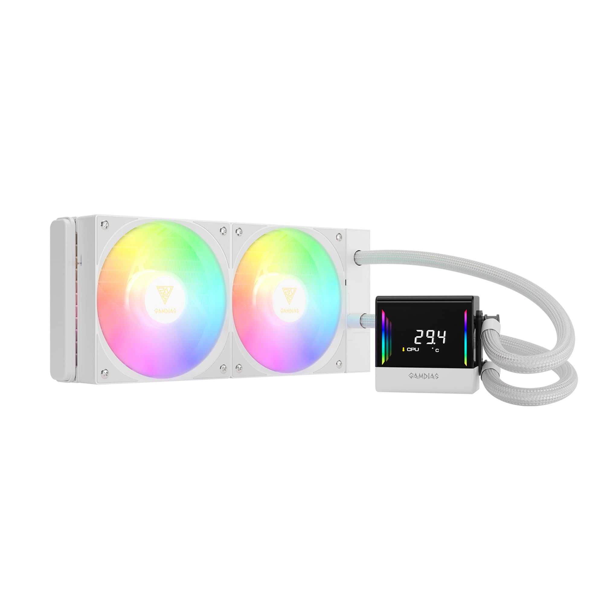 GAMDIAS CHIONE E4 240mm AIO Liquid CPU Cooler, Real-Time Digital ...