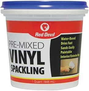 Amazon.com: Red Devil 0534 Pre-Mixed Vinyl Spackling, 1 Quart, Pack of ...
