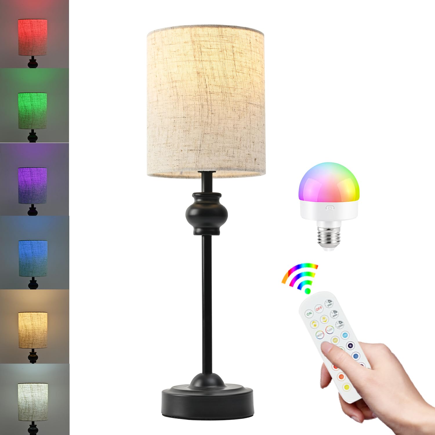MoMyofdy Remote Control Cordless Table Lamp 1 Pack Battery Operated ...