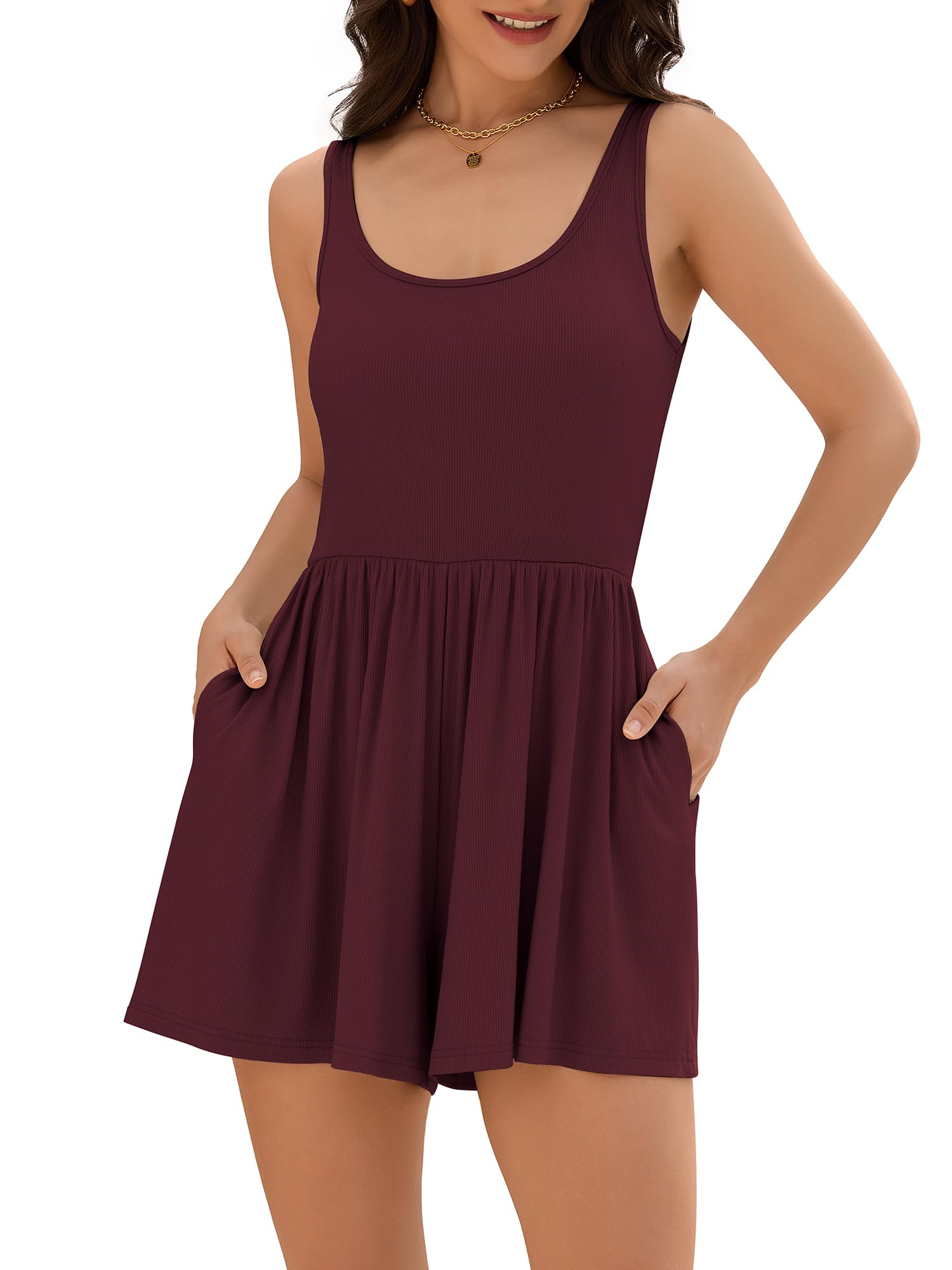 ZAFUL Womens Rompers for Summer 2025 One Piece Sleeveless Tank Top ...