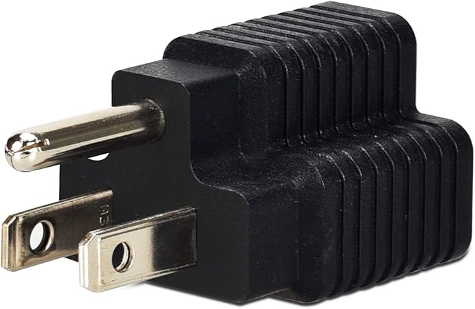 Nema 15 Amp to 20 Amp Household T-Blade AC Power Adapter，5-15P to 5-15 ...