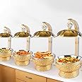 Amazon.com: Chafing Dishes for Buffet 4 Pack,8QT [Worry-Free Assemble] Round Chafing Dish Buffet ...
