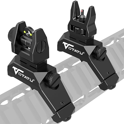 VOTATU V3 Fiber Optic Offset Iron Sight - 45 Degree Angled Flip Up ...