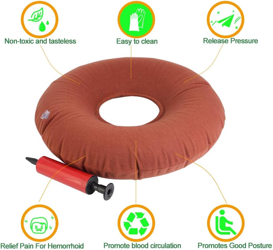 LYTIVAGEN 2 Pcs Donut Cushion Large Inflatable Ring Cushion with 2 ...