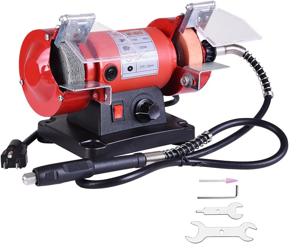 3 Mini Bench Grinder With Flex Shaft Variable Speed Grinding Stone