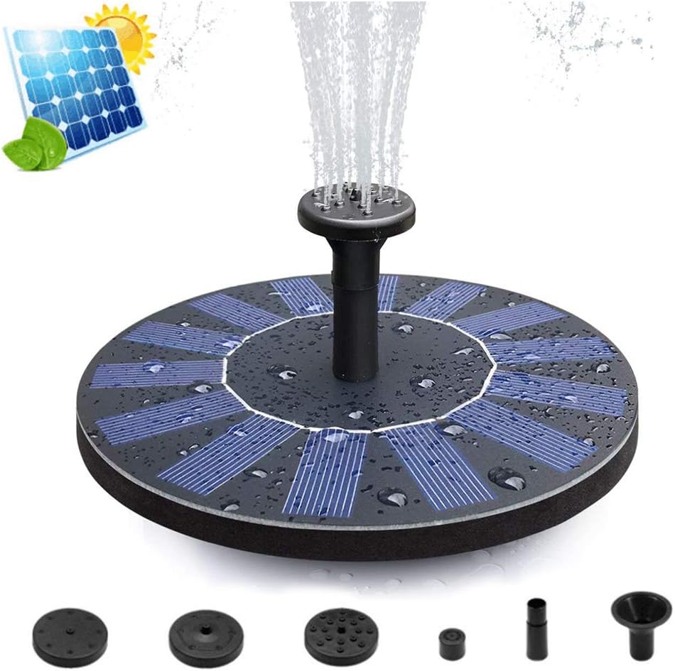Solar fountain Pump, 2.0W Upgraded Floating Solar Fountains Free ...