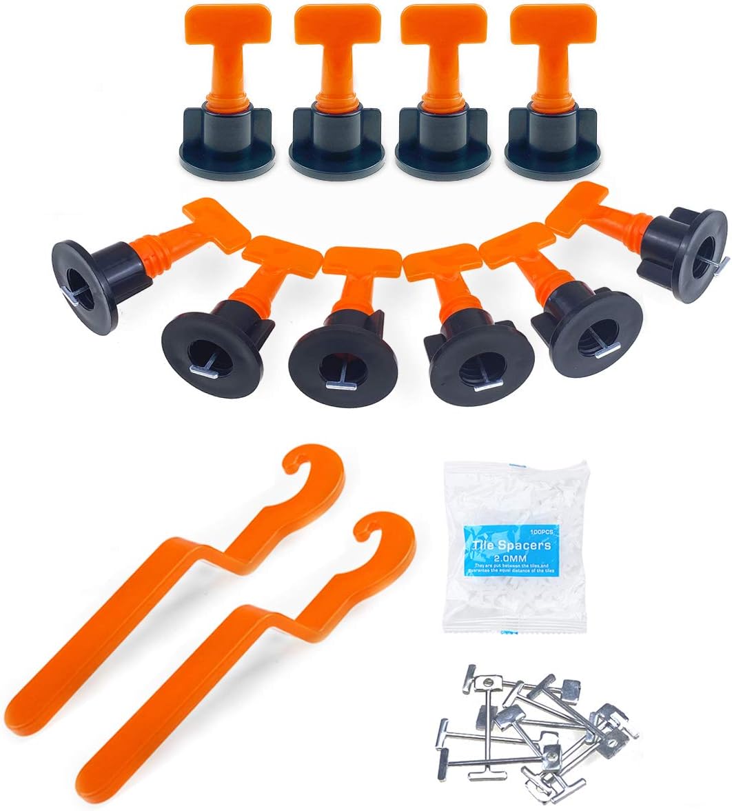 100 Pcs Tile Leveler Spacers Reusable, Tile Leveling System Kit with ...