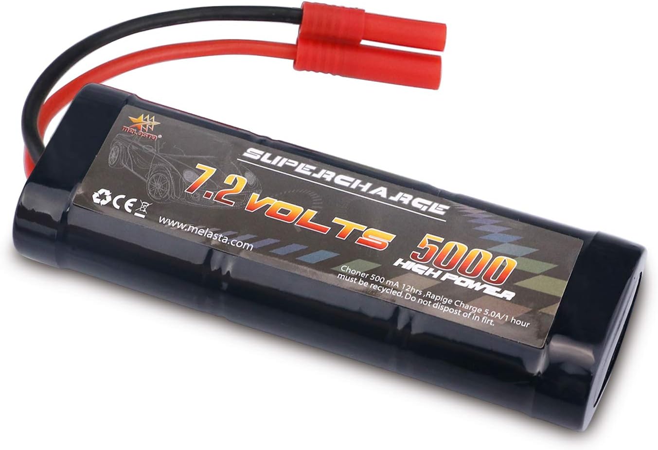 MELASTA 7.2V 5000mAh NiMH RC Battery Packs for Redcat Racing Vehicles ...