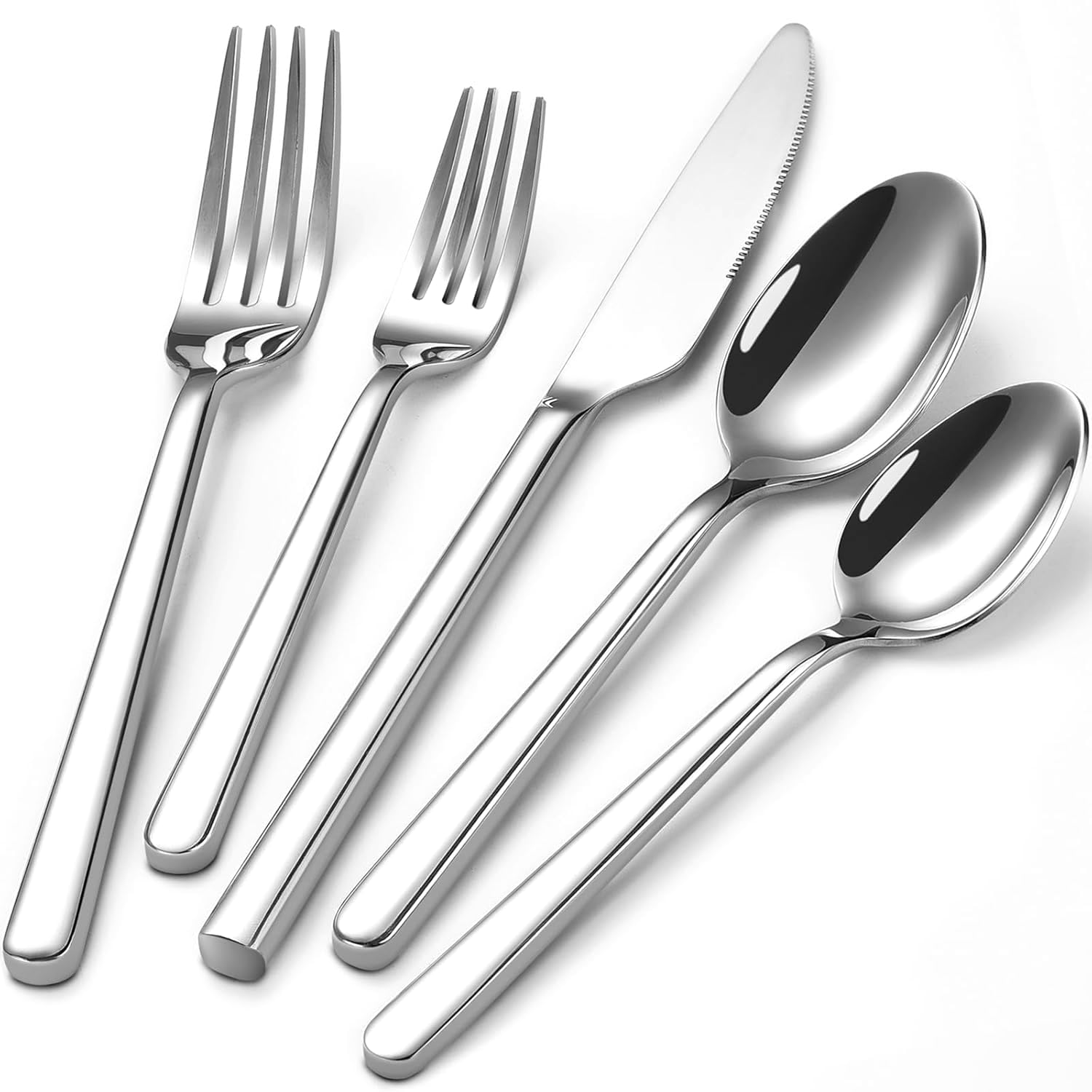 20-Piece Silverware Set, Heavy-Duty 18/0 Stainless Steel Flatware Set ...