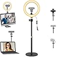 Amazon.com: Magnetic Webcam Light with Stand,10 Inch Ring Light with ...