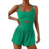 Amazon.com: SENSERISE Womens Workout Rompers Athletic Romper Running ...
