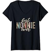 Amazon.com: Best Nonnie Ever Gifts Leopard Print Mothers Day T-Shirt ...