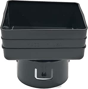 Plastic Universal Downspout to Drain Tile Adapter (5X5X4, Black ...