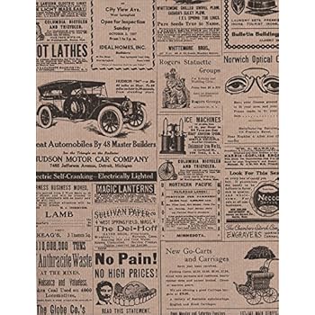 Amazon.com: Vintage Newspaper Wrapping Paper, 24" X 20 FT ROLL ...