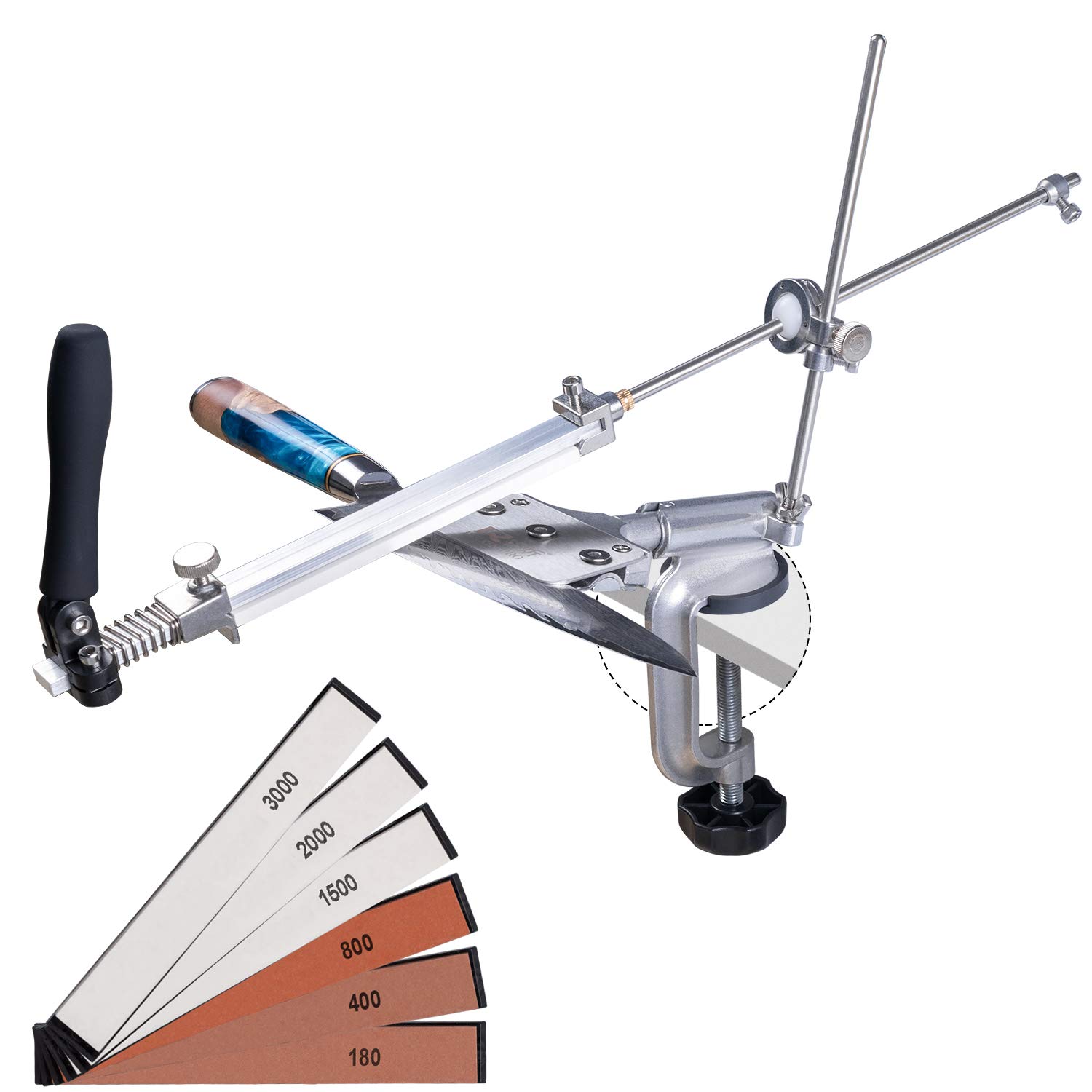 Buy Sharpener Kit, CWOVRS Professional Sharpening System, 360° Flip ...