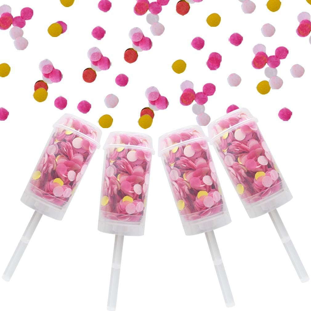 4 Pack Push Pop Confetti Poppers, Wedding Confetti Poppers for ...