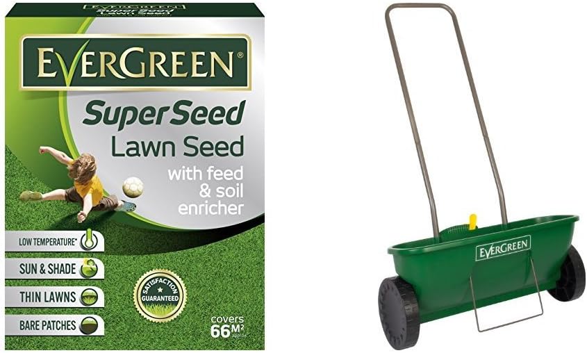 EverGreen Super Lawn Seed of 2 kg Carton with Easy Spreader Plus Bundle ...