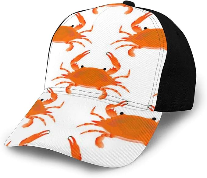 Baseball Caps Red Crab Seamless Pattern Flat Gradient Sea Food Baseball ...