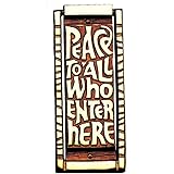 808 Peace to All Who Enter Here Door Knocker - Brass Peace Sign ...