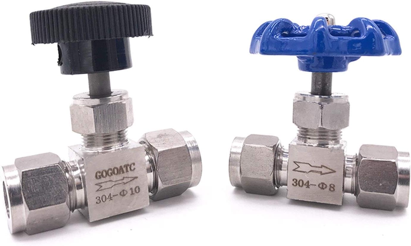 Needle Valve Adjustable 4 6 8 10 12mm 1/8 1/4 3/8 1/2 Inch Hard Tube ...