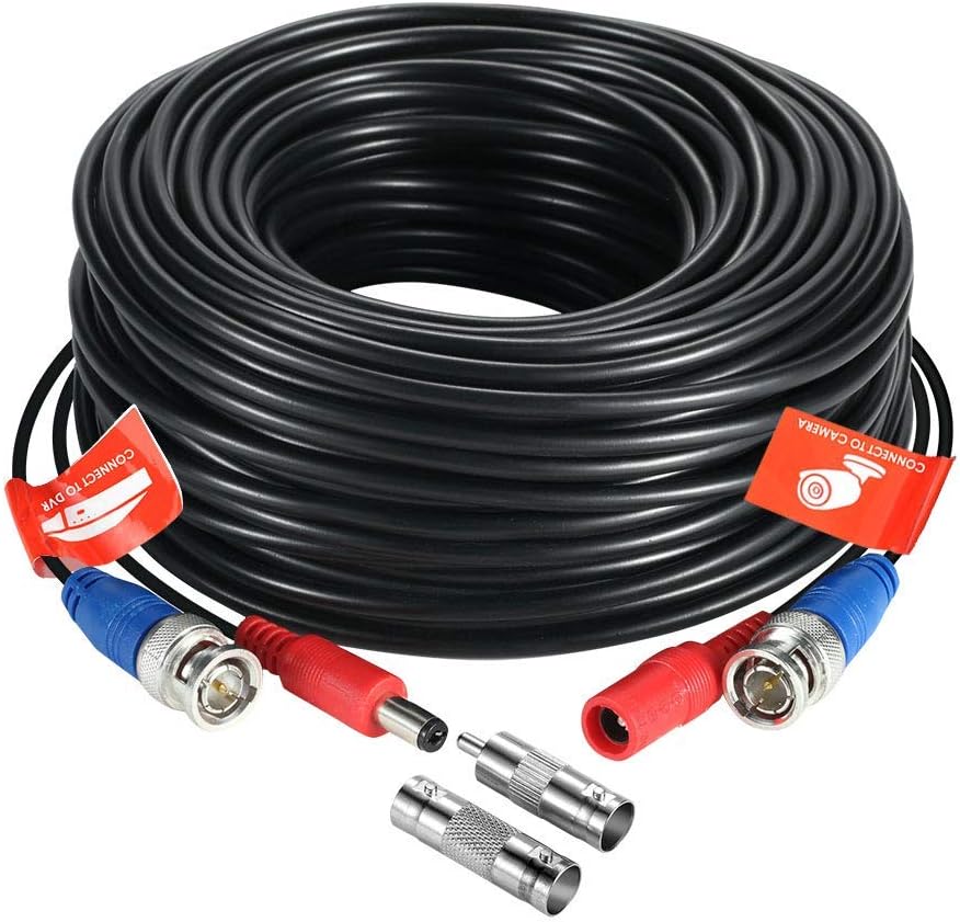 Anlapus 30M 100ft BNC Video and DC Power Cable Extension Cable Lead for ...