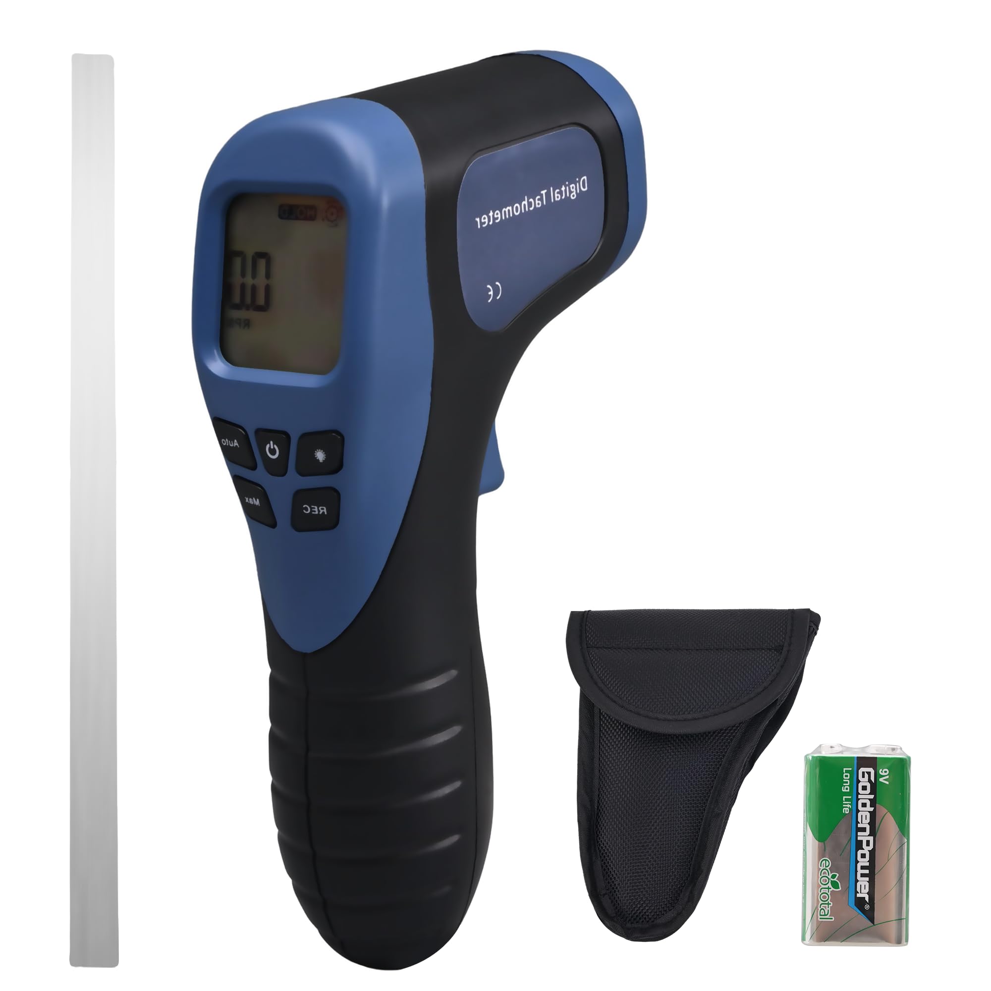 Handheld Digital Laser Tachometer - Non-Contact RPM Meter, Measures 2.5 ...